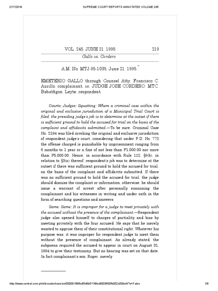 5 Gallo V Cordero | PDF | Judge | Arrest