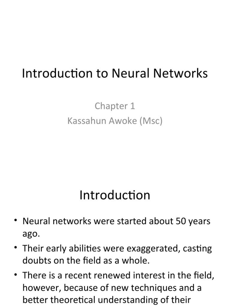 Introduction To Neural Networks - Chapter1 | PDF | Long Term ...