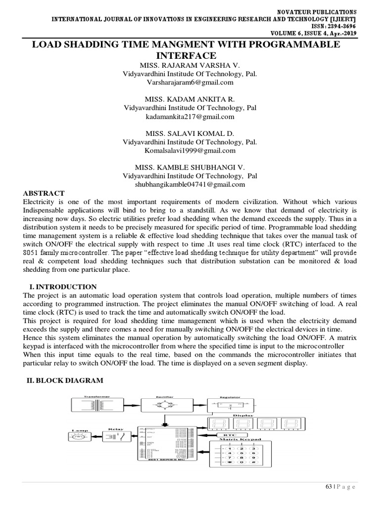 Load Shadding Time Mangment With Programmable Interface | PDF | Arduino | Rectifier