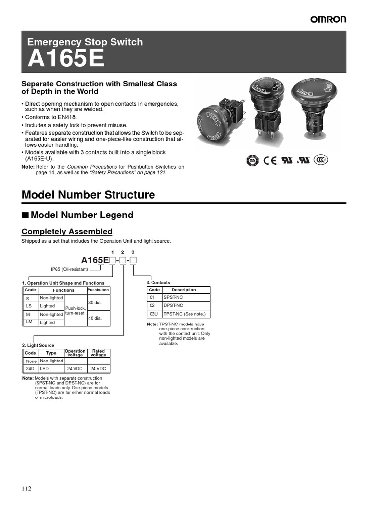 A165E Emergency Stop Switch | PDF | Soldering | Switch