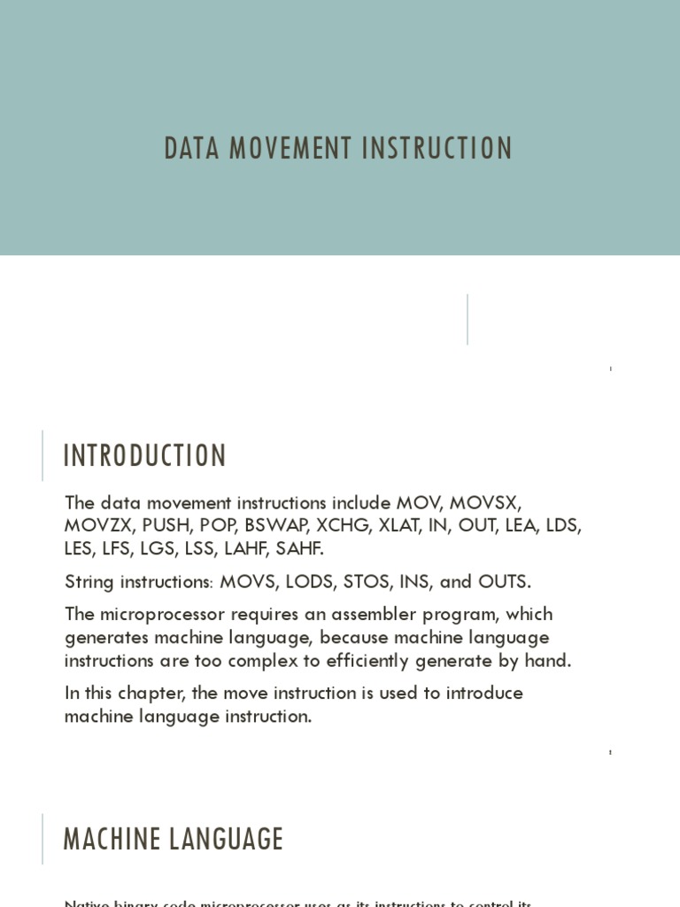 Chapter 3 - Data Transfer Instructions | PDF | Assembly Language ...