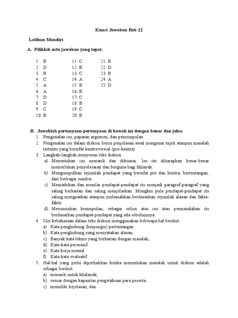 Kunci Jawaban Bab 12 | PDF | Seni
