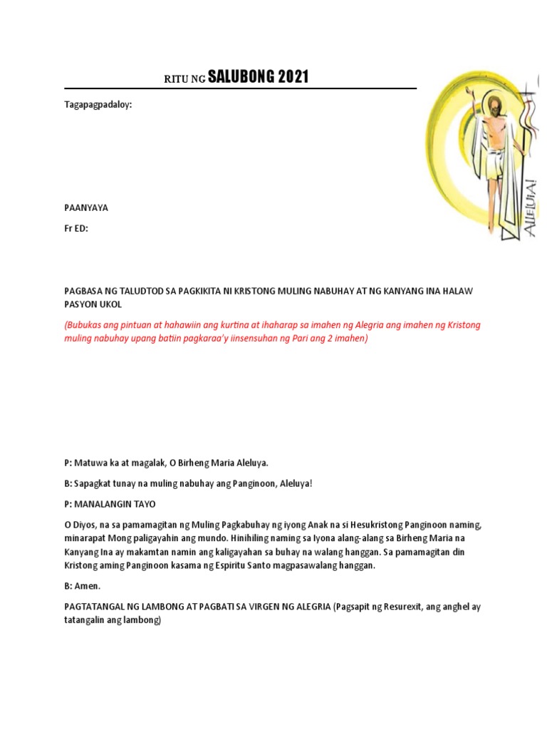 Ritu NG Salubong 2021 | PDF