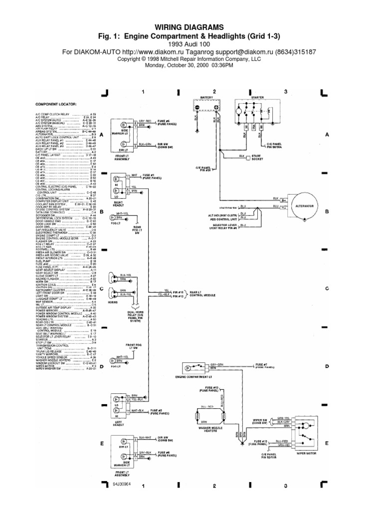 Wiring Diagrams Fig. 1: Engine Compartment & Headlights (Grid 1-3 ...