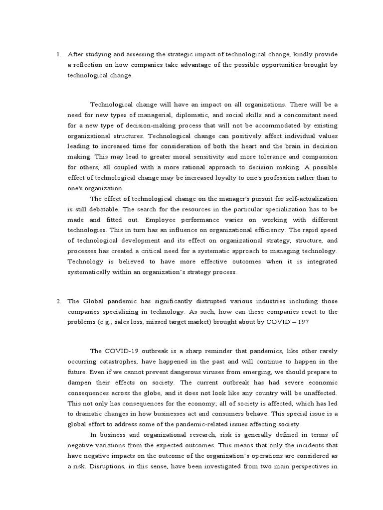 Impact of Technological Change | PDF | Decision Making | Business