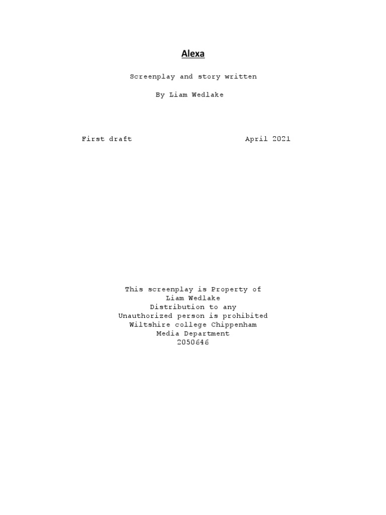 Alexa Script | PDF | Screenplay
