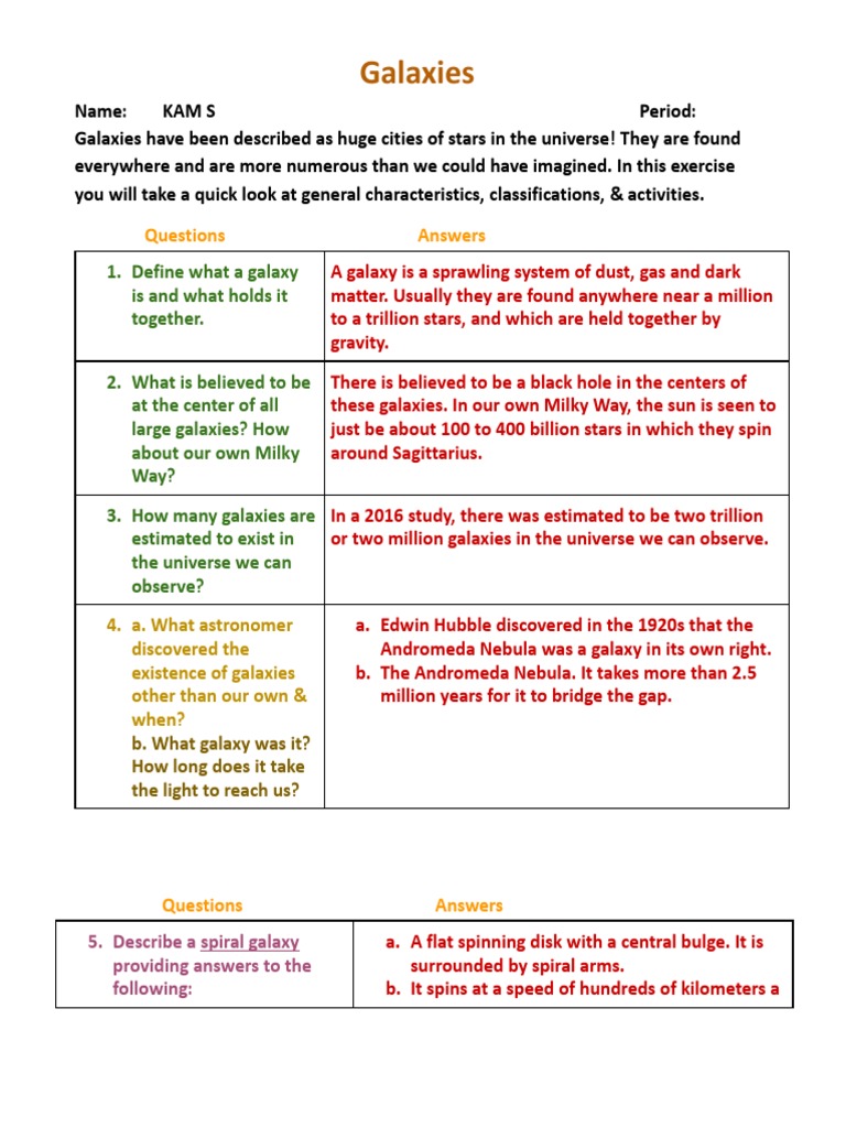 Galaxies: Questions Answers | PDF | Galaxy | Milky Way
