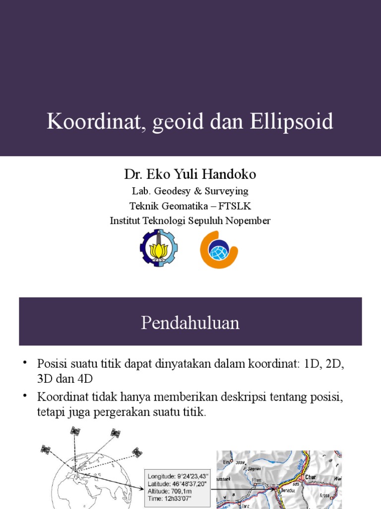1.sistem Koordinat, Geoid Dan Elliosoid | PDF | Sains & Matematika