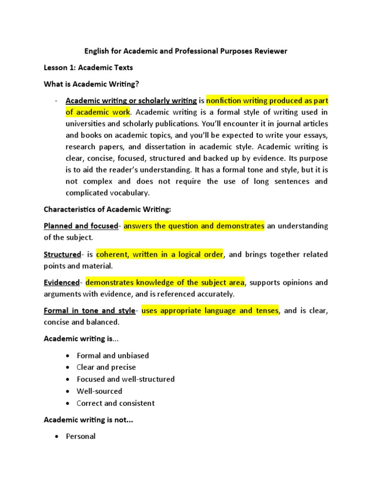 English For Academic and Professional Purposes | PDF | Essays | Reading ...