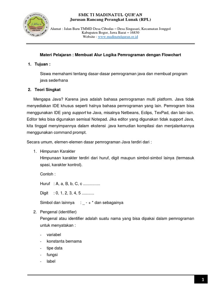 Materi 3 Pemrograman Java Pdf 1999
