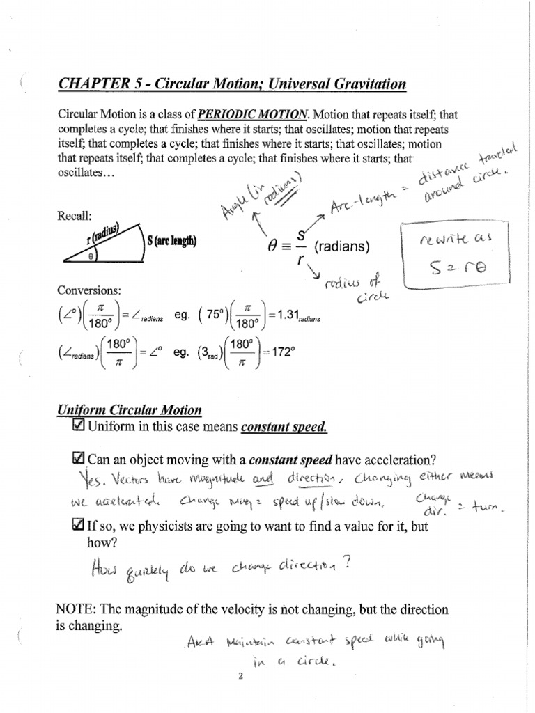UCM Annotated Notes On Circular Motion | PDF