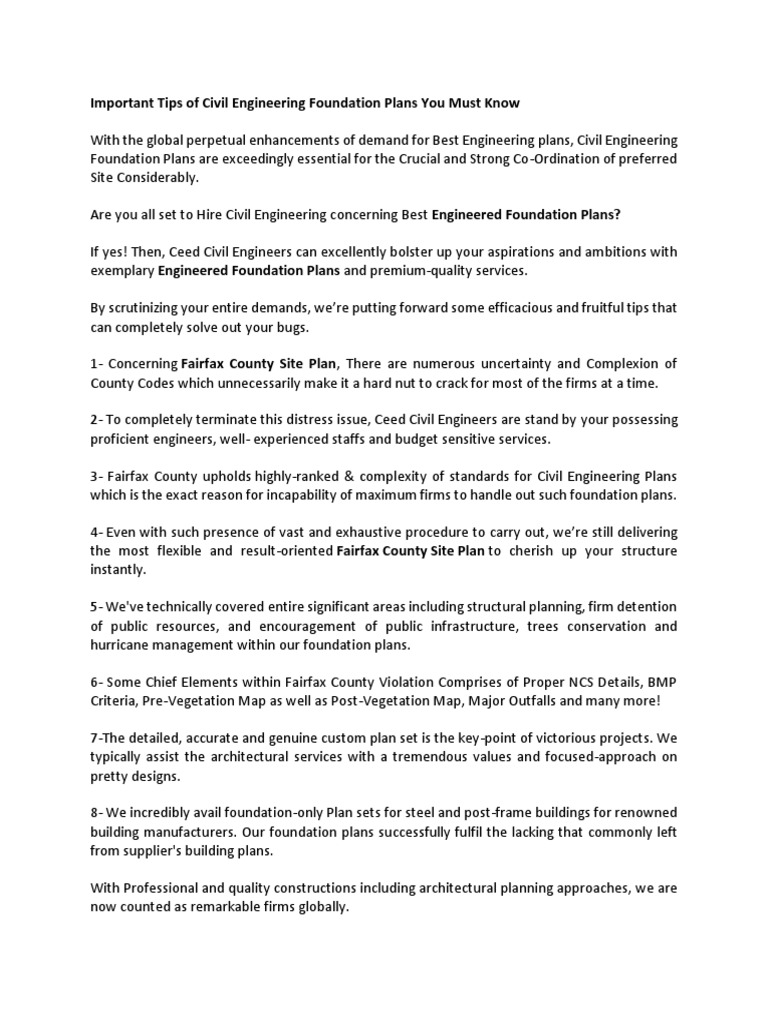 Important Tips of Civil Engineering Foundation Plans You Must Know ...