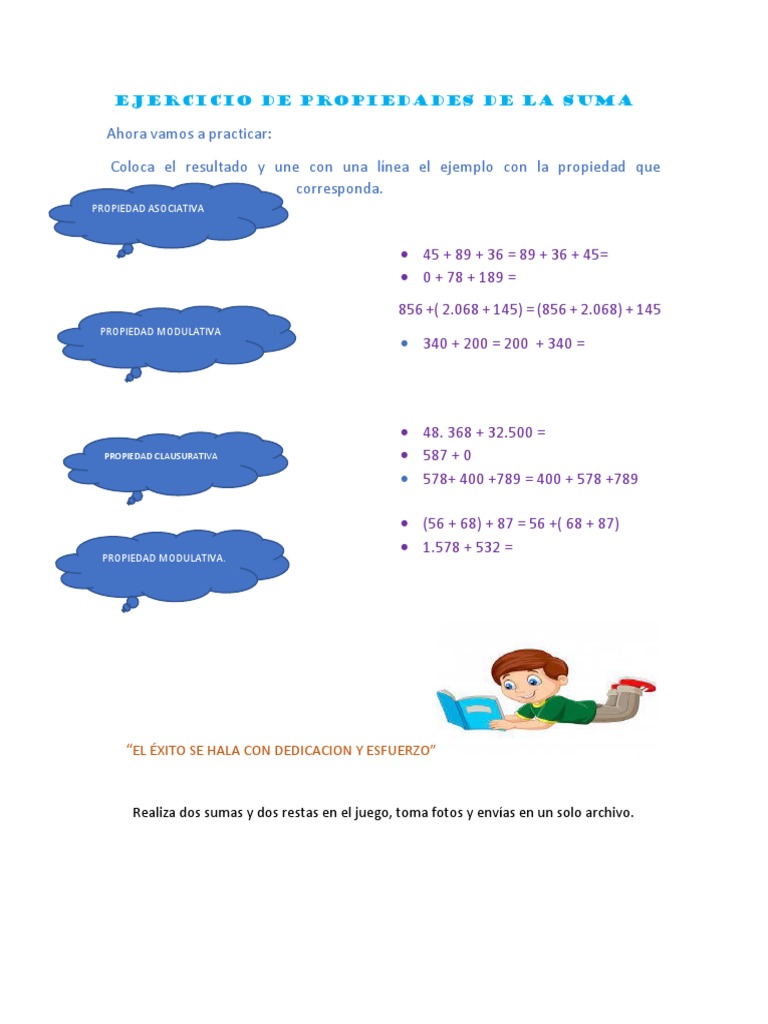 Ejercicio de Propiedades de La Suma | PDF