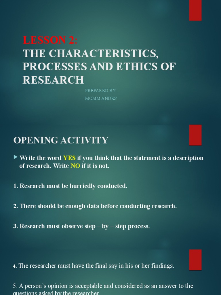 Characteristics of Research Explained | PDF | Computers
