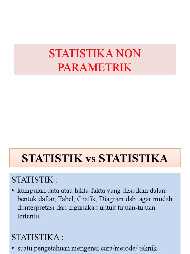Statistika Non Parametrik: Definisi dan Penggunaan | PDF