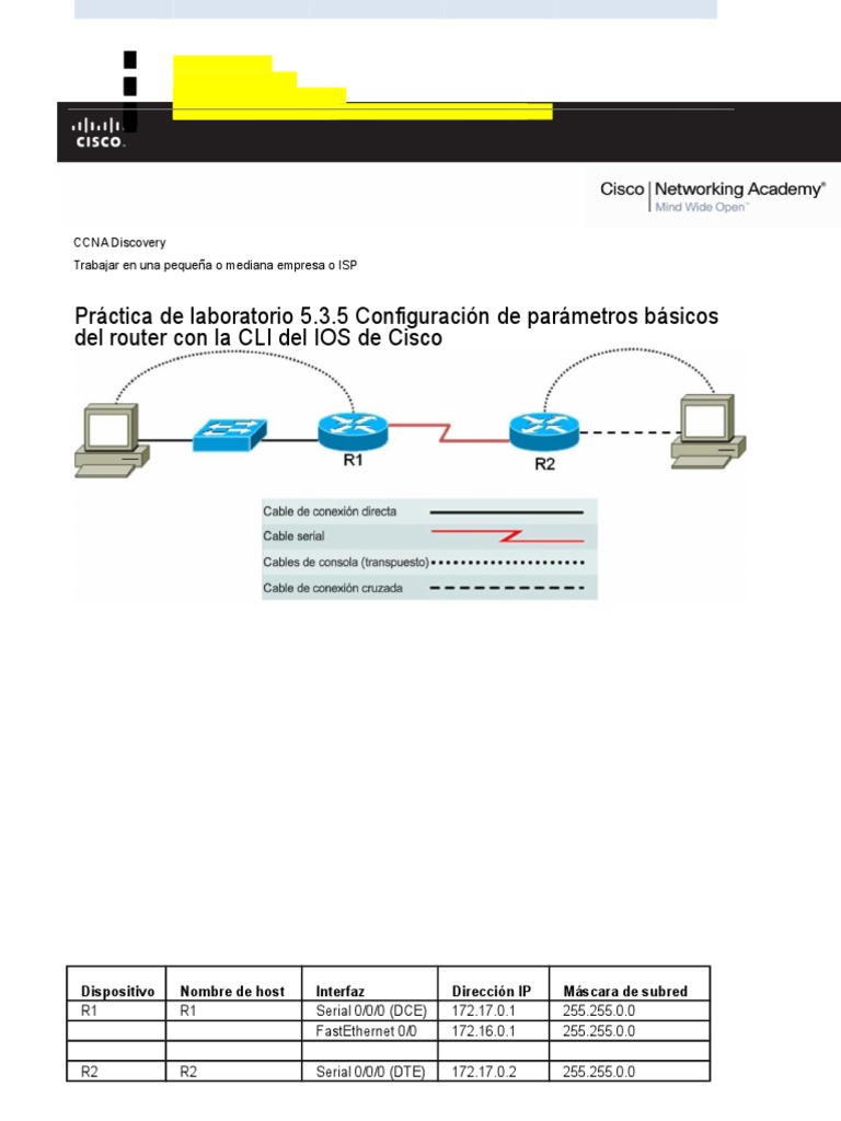 5 3 5 5 Practica Lab | Descargar gratis PDF | Dirección IP | Enrutador (Computación)