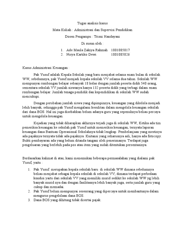 Tugas Analisis Kasus | PDF