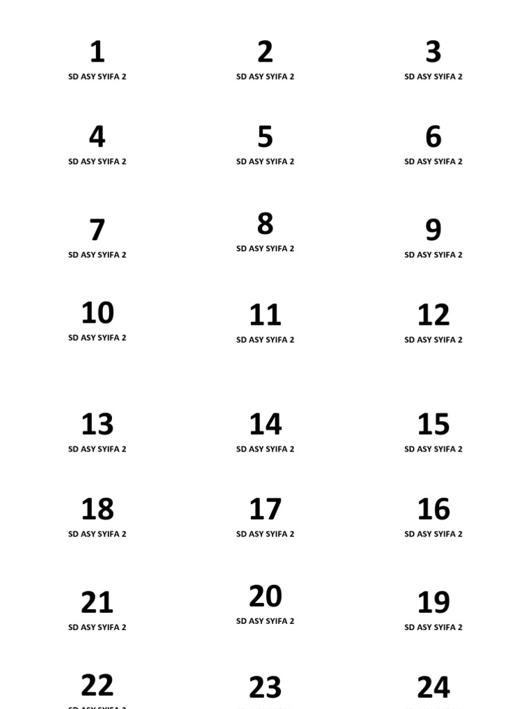 Label Nomor Duduk Bus | PDF