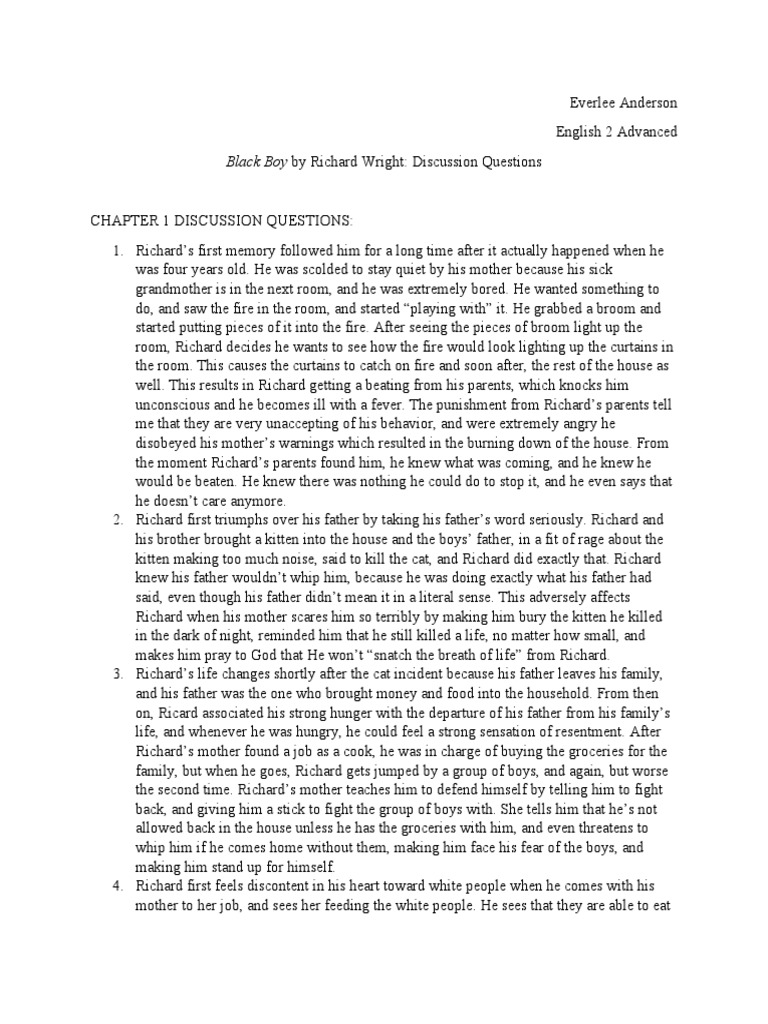 Chapter 1 Summary of Black Boy | PDF | Mystery, Thriller & Crime ...