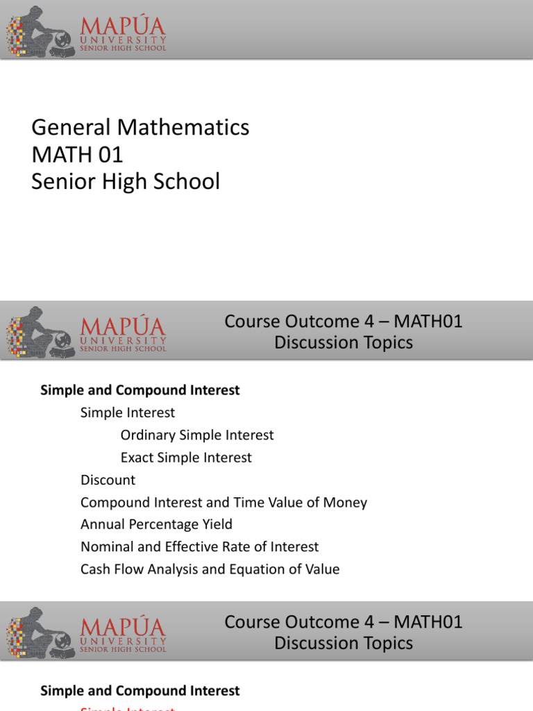MATH 01 Week 11 12 Simple and Compound Interest | PDF | Time Value Of ...