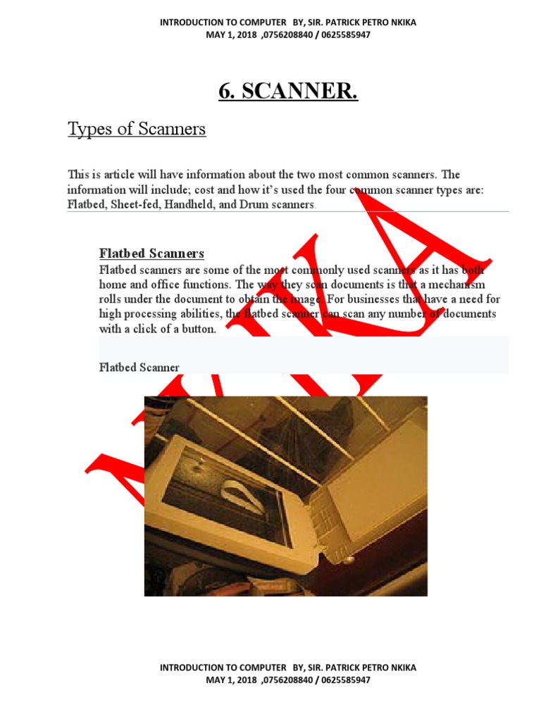 Scanner.: Types of Scanners | Download Free PDF | Central Processing ...
