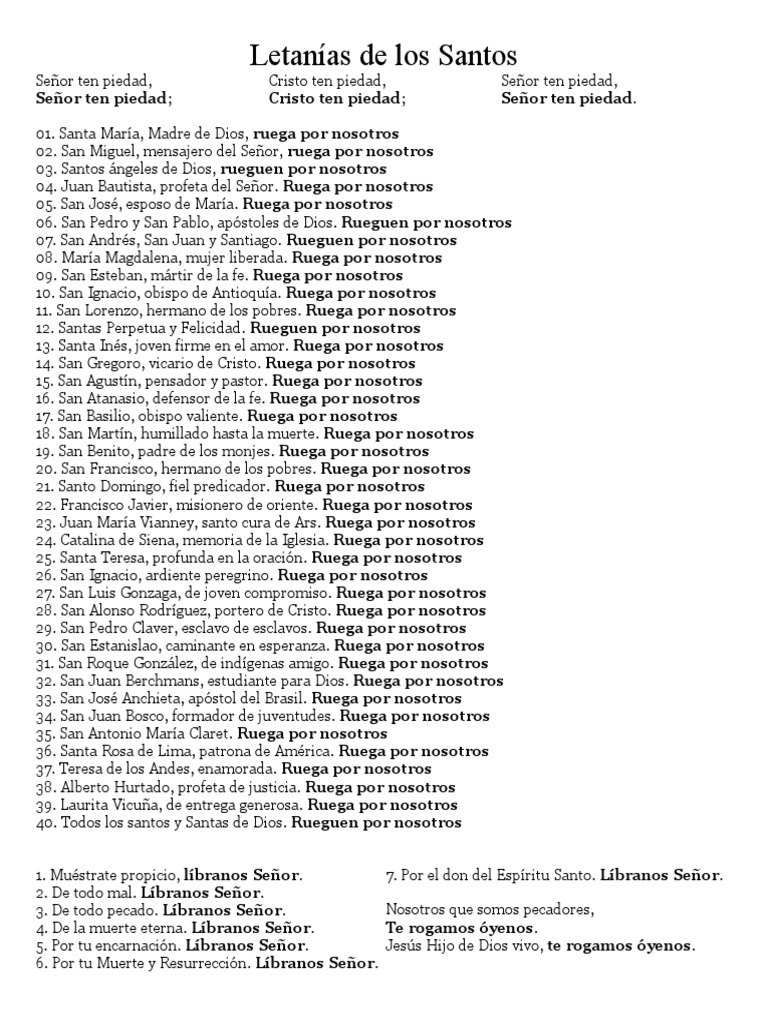 Letanías de Los Santos | PDF | Santos cristianos | Cristo (título)