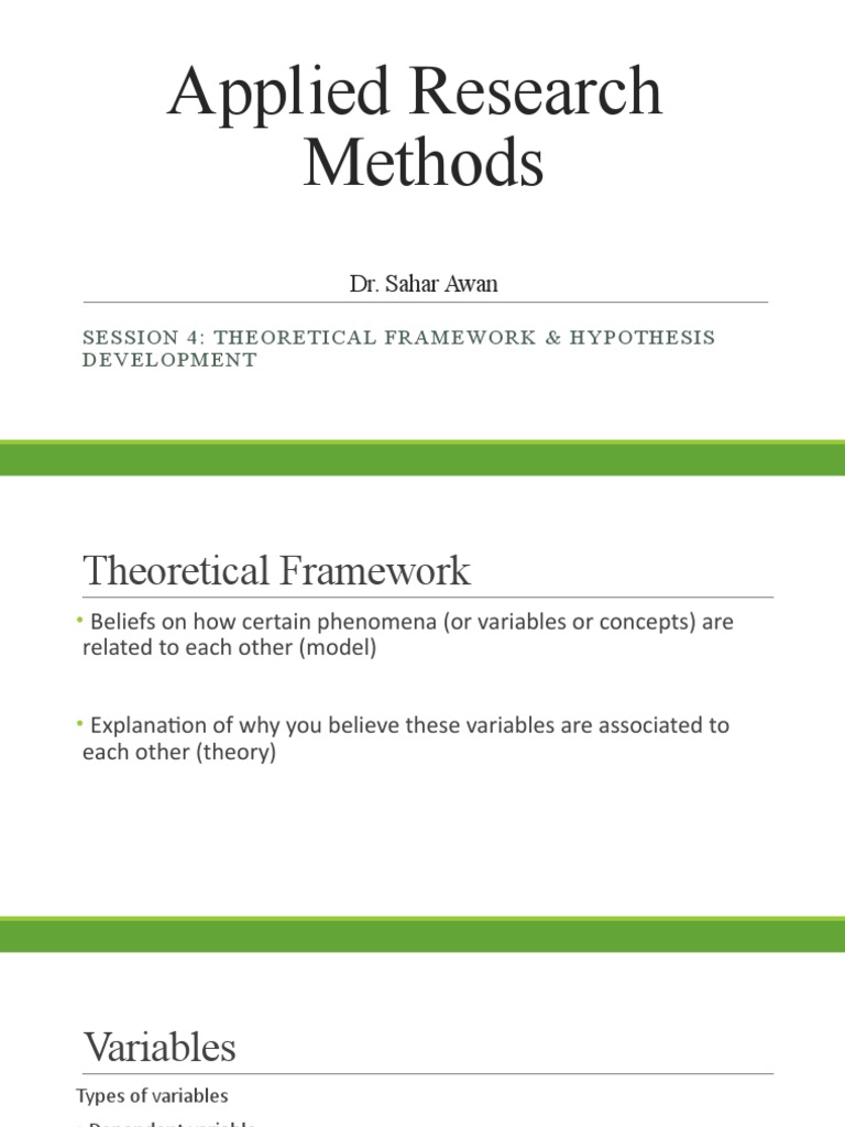 Applied Research Methods: Dr. Sahar Awan | PDF | Hypothesis | Reputation