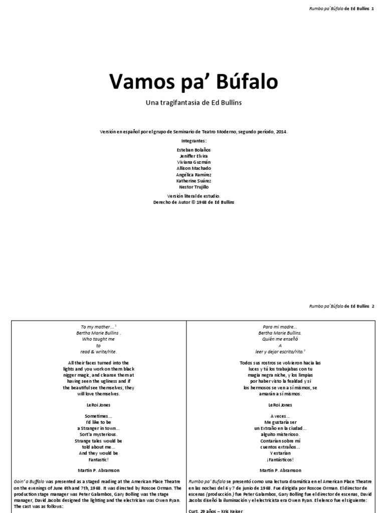 Vamos para Bufalo-Ed Bullins | PDF | Ocio