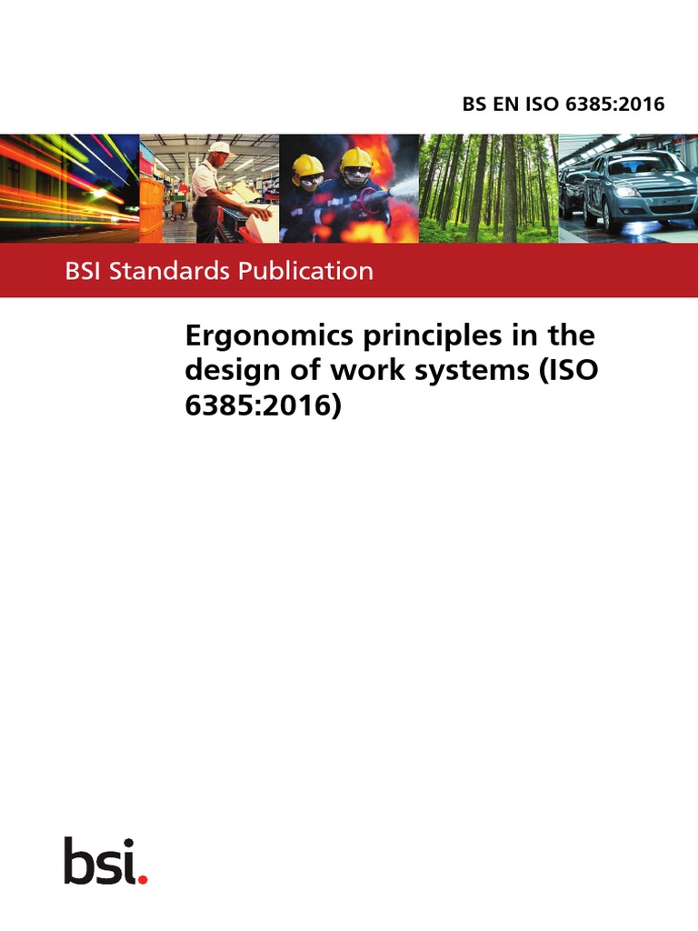 Ergonomics Principles in The Design of Work Systems (ISO 6385:2016) | PDF | International ...
