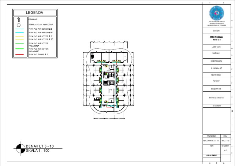 Legenda: Denah LT 5 - 10 SKALA 1: 100 | PDF