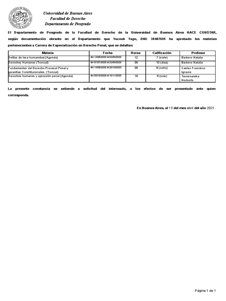 Listado de Notas | PDF
