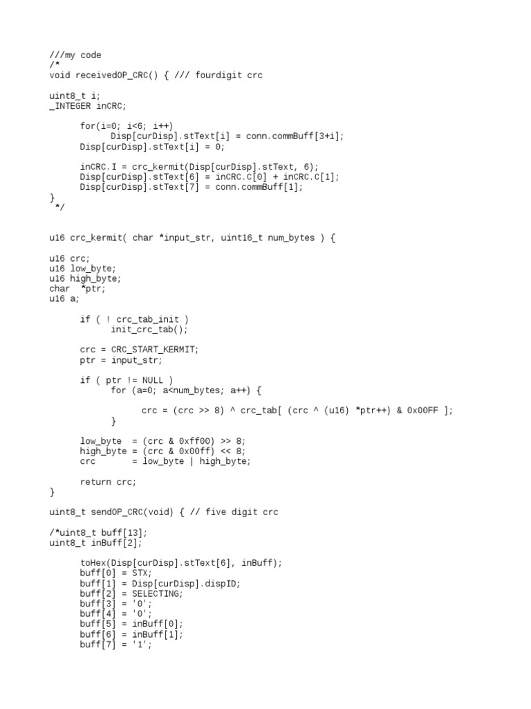 CRC Code | PDF | Software Engineering | Computer Programming