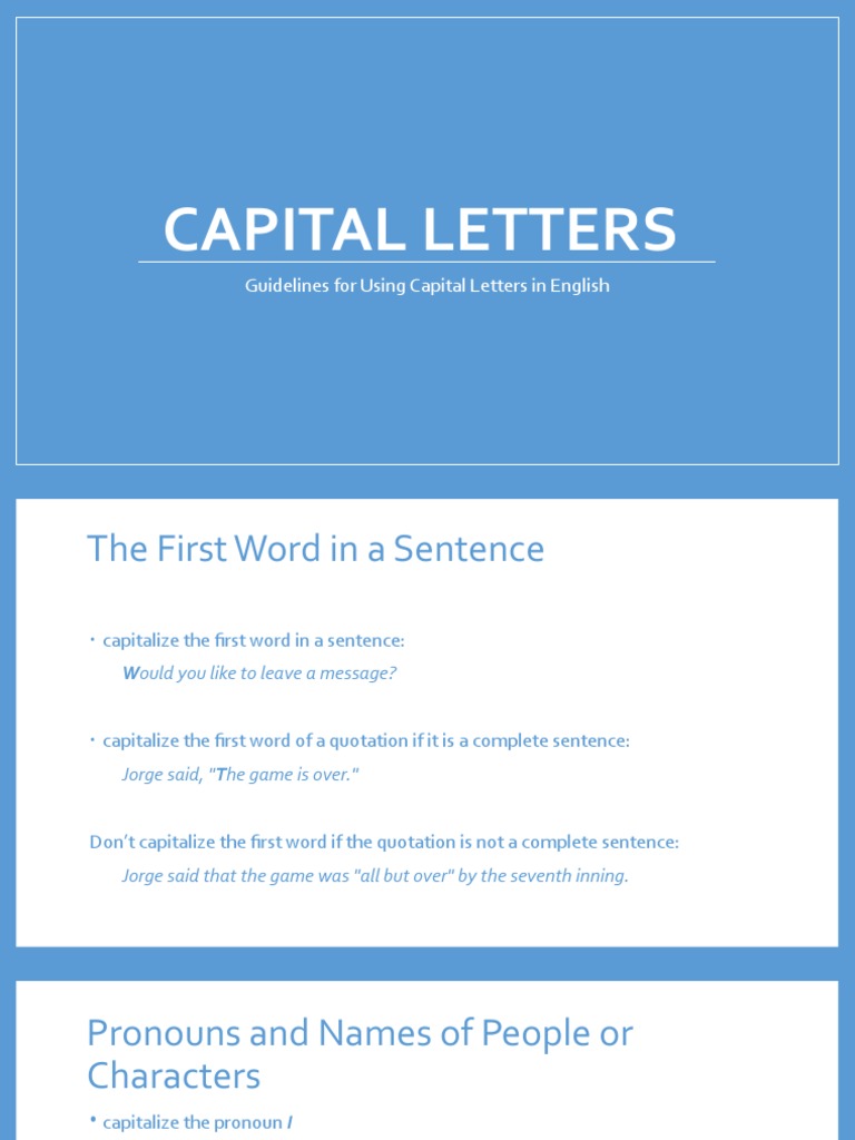 Guidelines For Using Capital Letters in English | PDF | God | Unrest