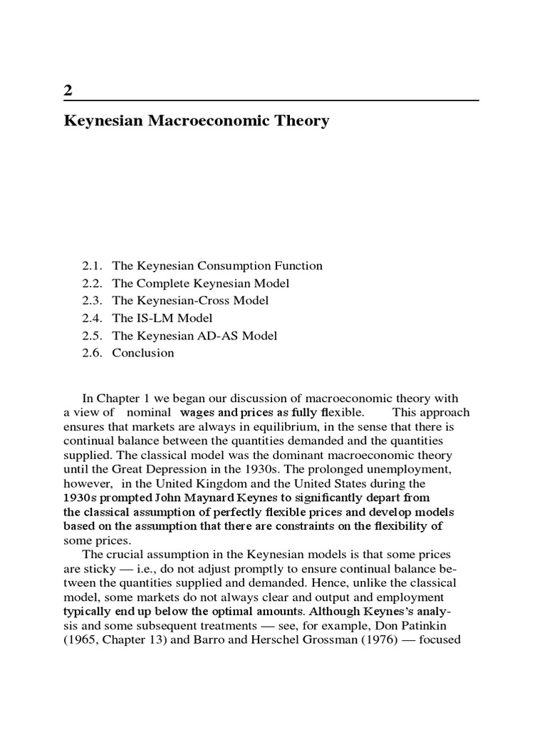 Key Concepts of Keynesian Theory | PDF | Keynesian Economics | Nominal ...