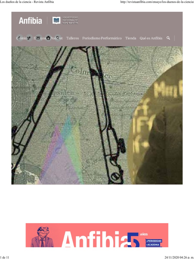 Los Dueños de La Ciencia - Revista Anfibia | PDF | Science | Periódico ...