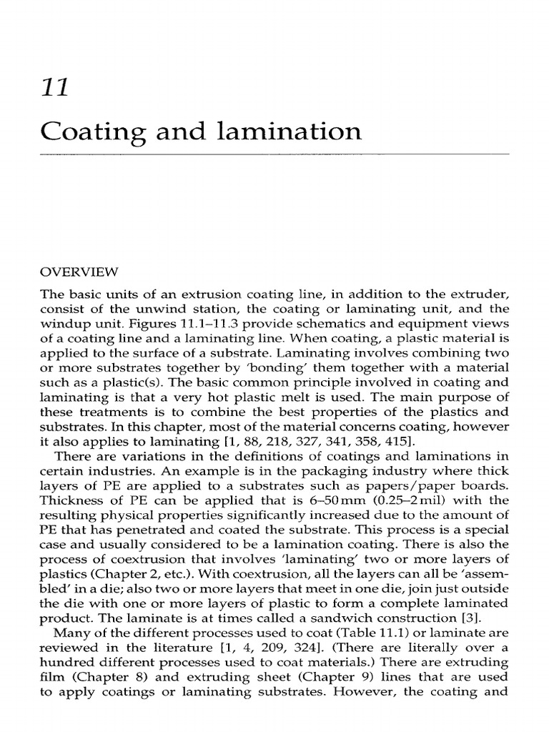 11 - Coating and Lamination | PDF | Lamination | Extrusion
