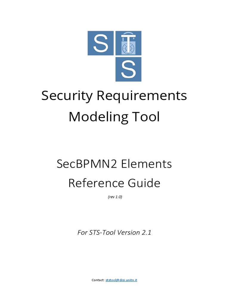 Security Requirements Modeling Tool: For STS-Tool Version 2.1 | PDF ...