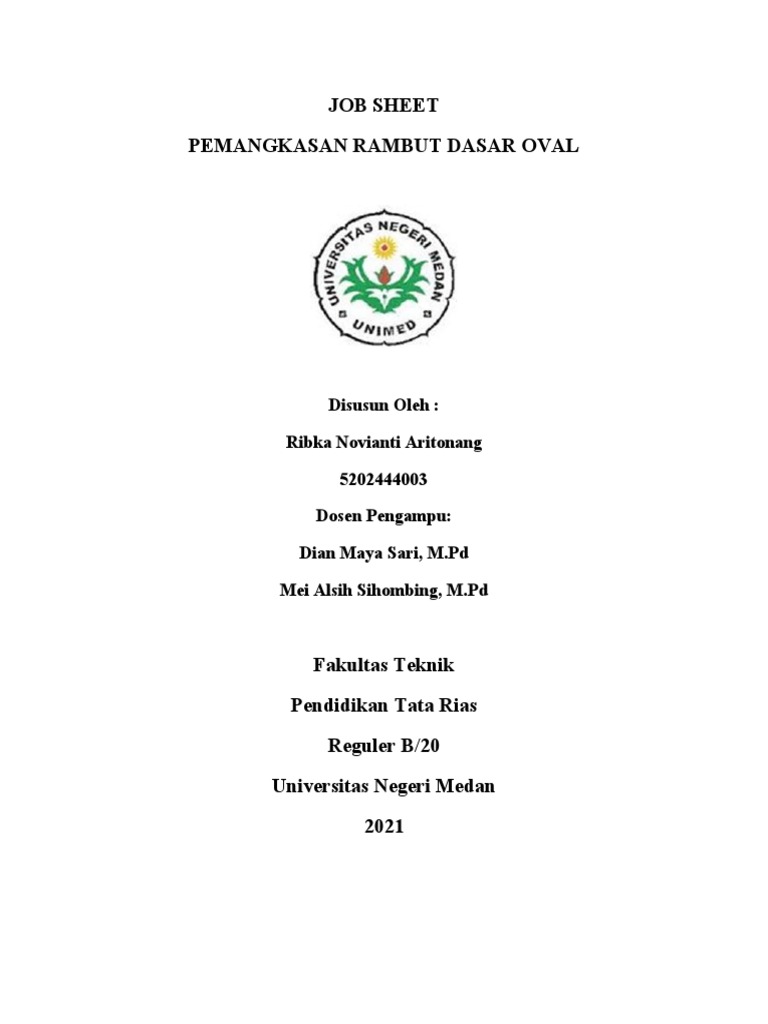 JOB SHEET PEMANGKASAN RAMBUT DASAR OVAL Ribka Aritonang | PDF