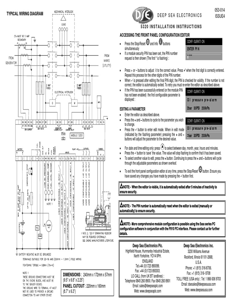 Typical Wiring Diagram: 5320 Installation Instructions | PDF | Mains ...
