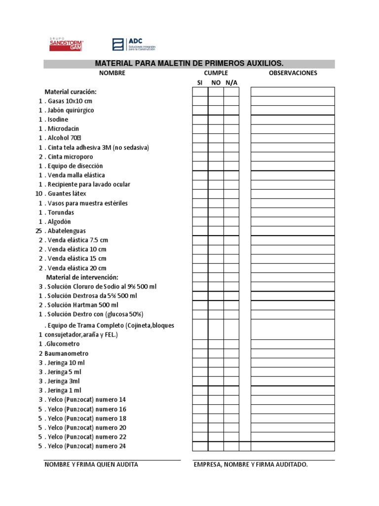 Bitacora Botiquin | PDF
