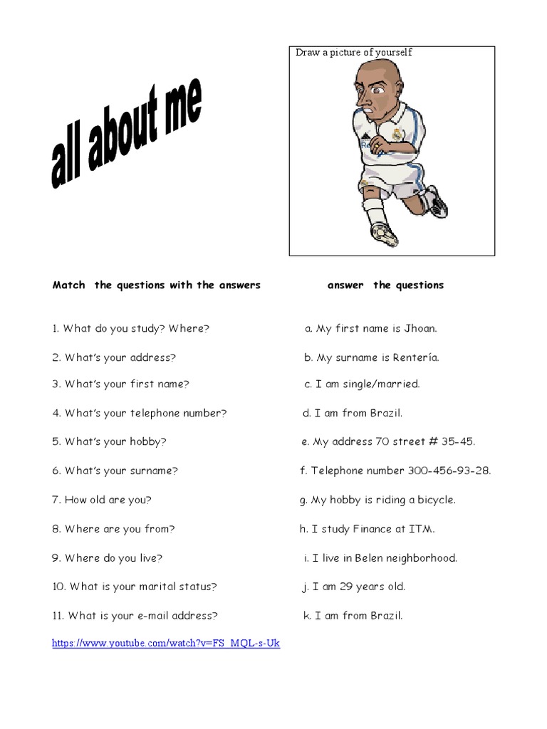 Match The Questions With The Answers Answer The Questions | PDF