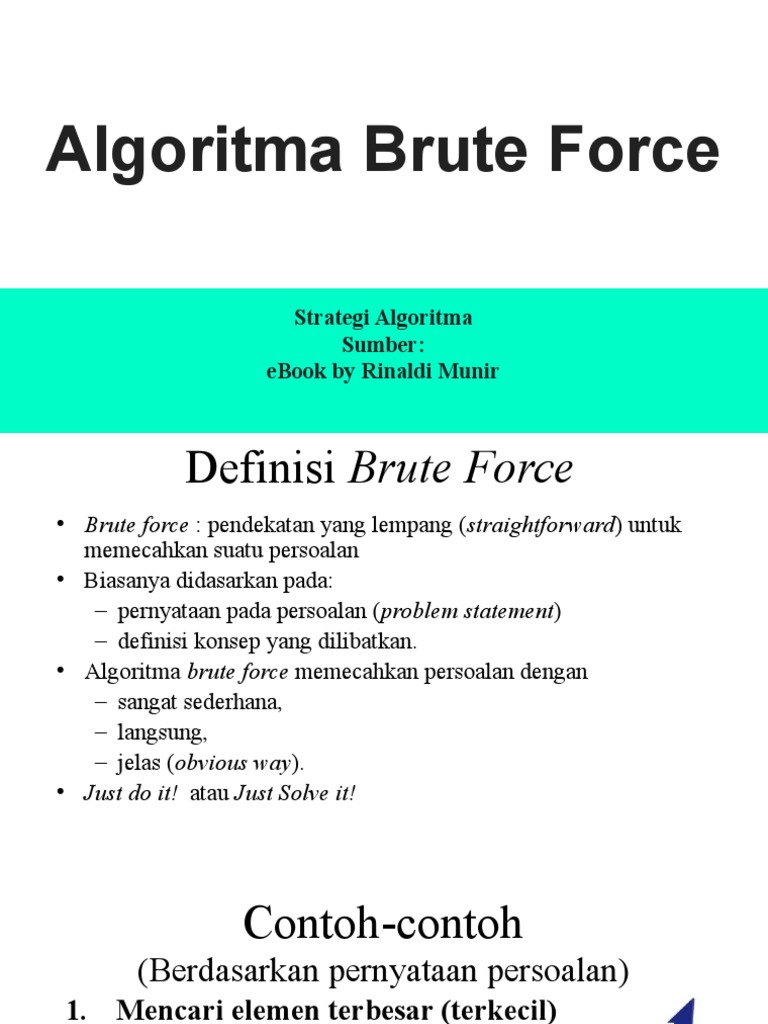 Algoritma Brute Force A | PDF | Sains & Matematika Algoritma Brute Force A | PDF | Sains & Matematika
