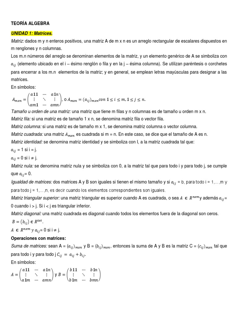 Teoría Algebra | PDF