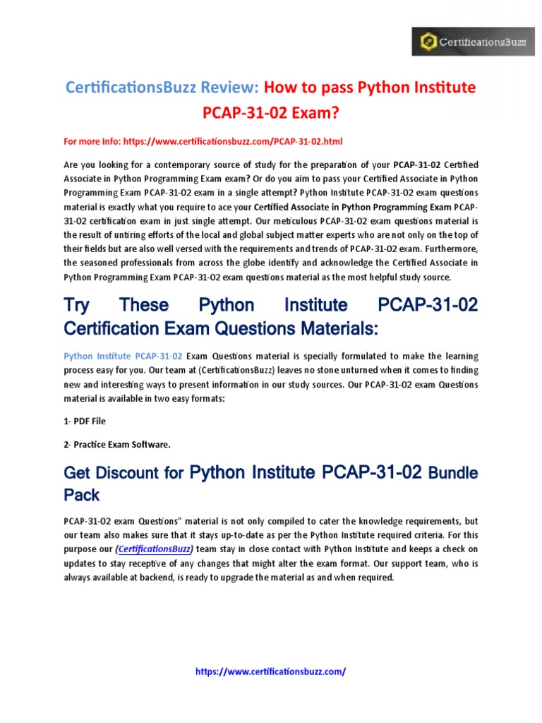 Pass Python Institute PCAP-31-02 Exam in 1st Attempt | PDF