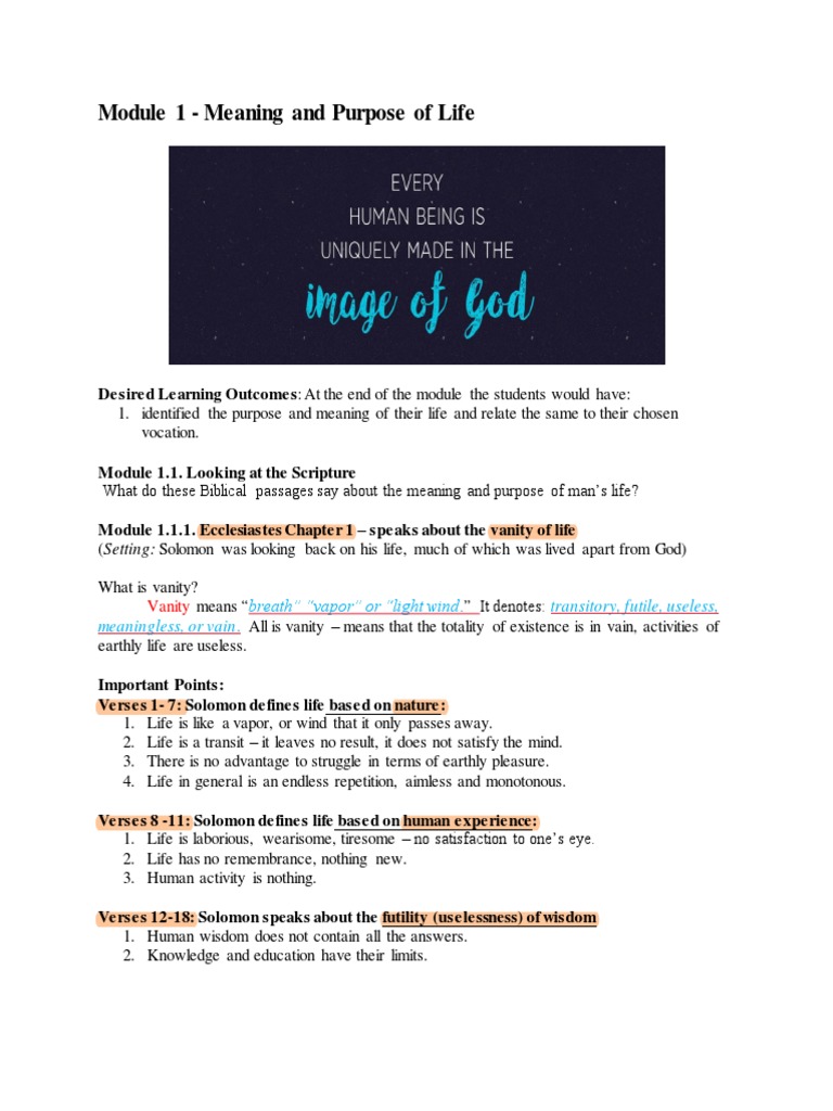 Life's Purpose: A Biblical View | PDF | Philosophy | Self-Improvement