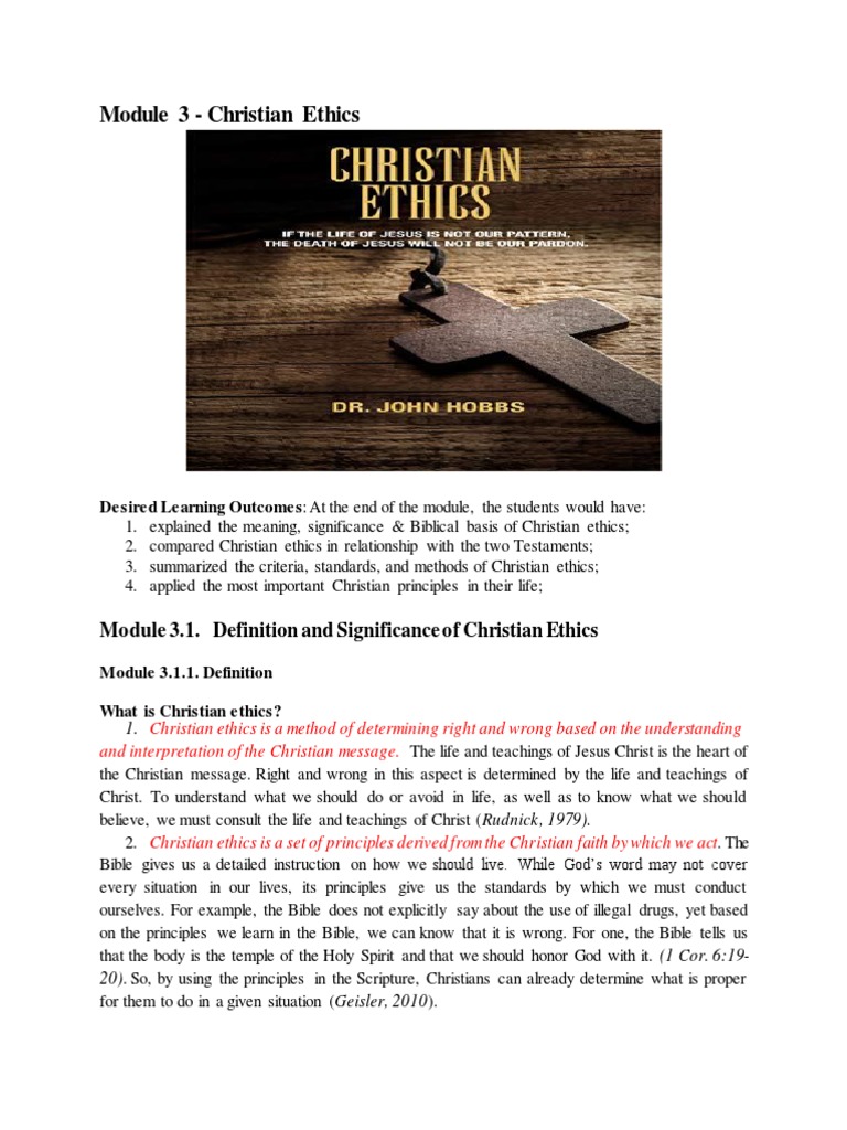 Module 3 - Christian Ethics | PDF | Christian Ethics | Conscience
