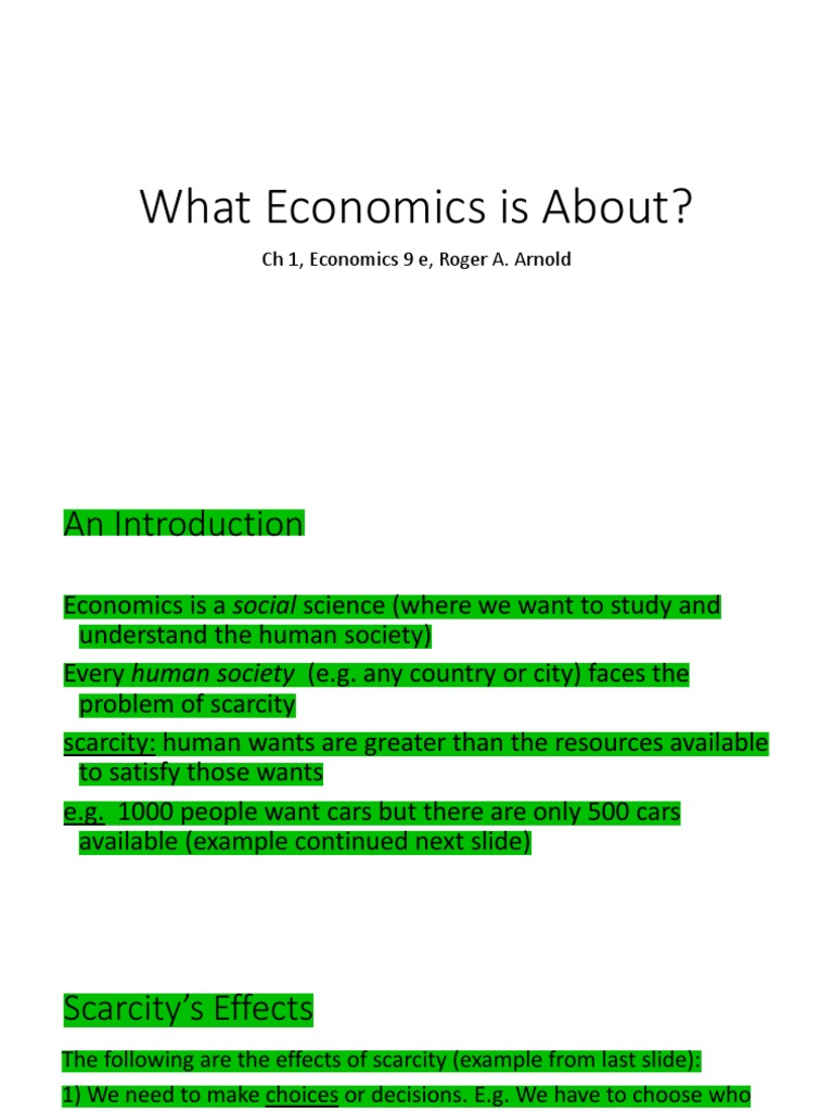 CH 1 An Introduction To Economics | PDF