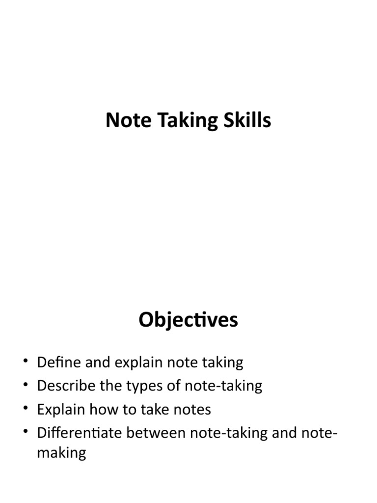 Note Taking Skills | PDF