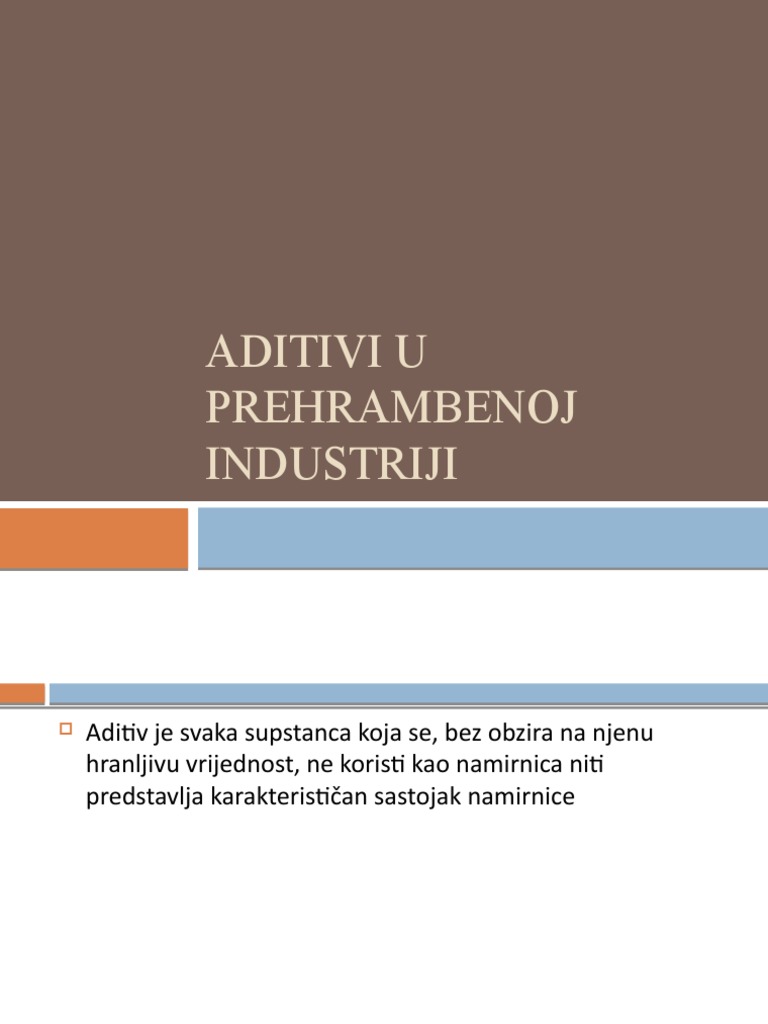 Aditivi U Prehrambenoj Industriji | PDF