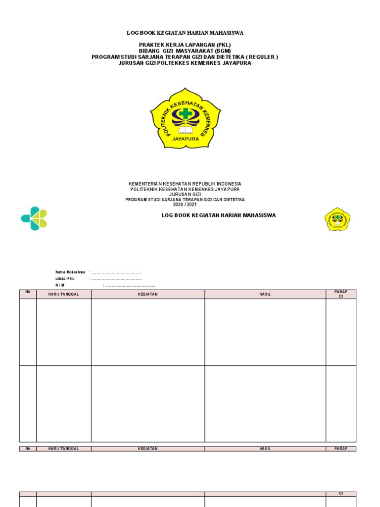 Log Book Pkl. - Puskesmas | PDF